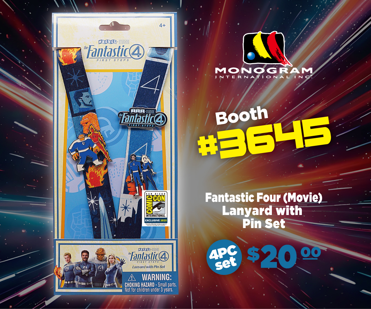 SDCC 2025 Exclusive: Fantastic Four (Movie) Lanyard & Pins Set (9/19 ...