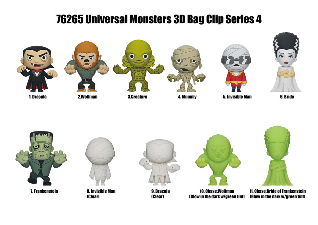 Universal Monsters 3D Foam Bag Clip, Series 4 - Monogram International Inc.